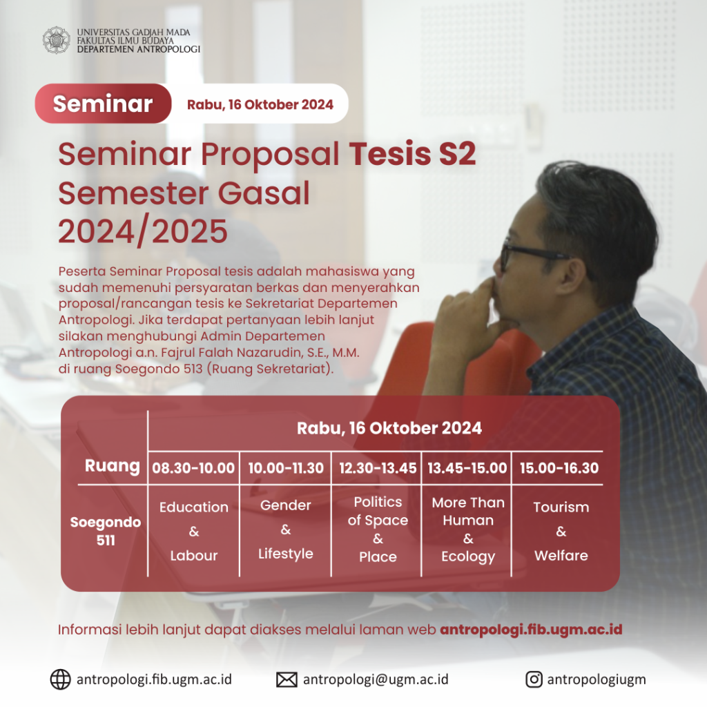 Teknis Pelaksanaan Seminar Proposal Tesis S2 Antropologi Semester Gasal ...