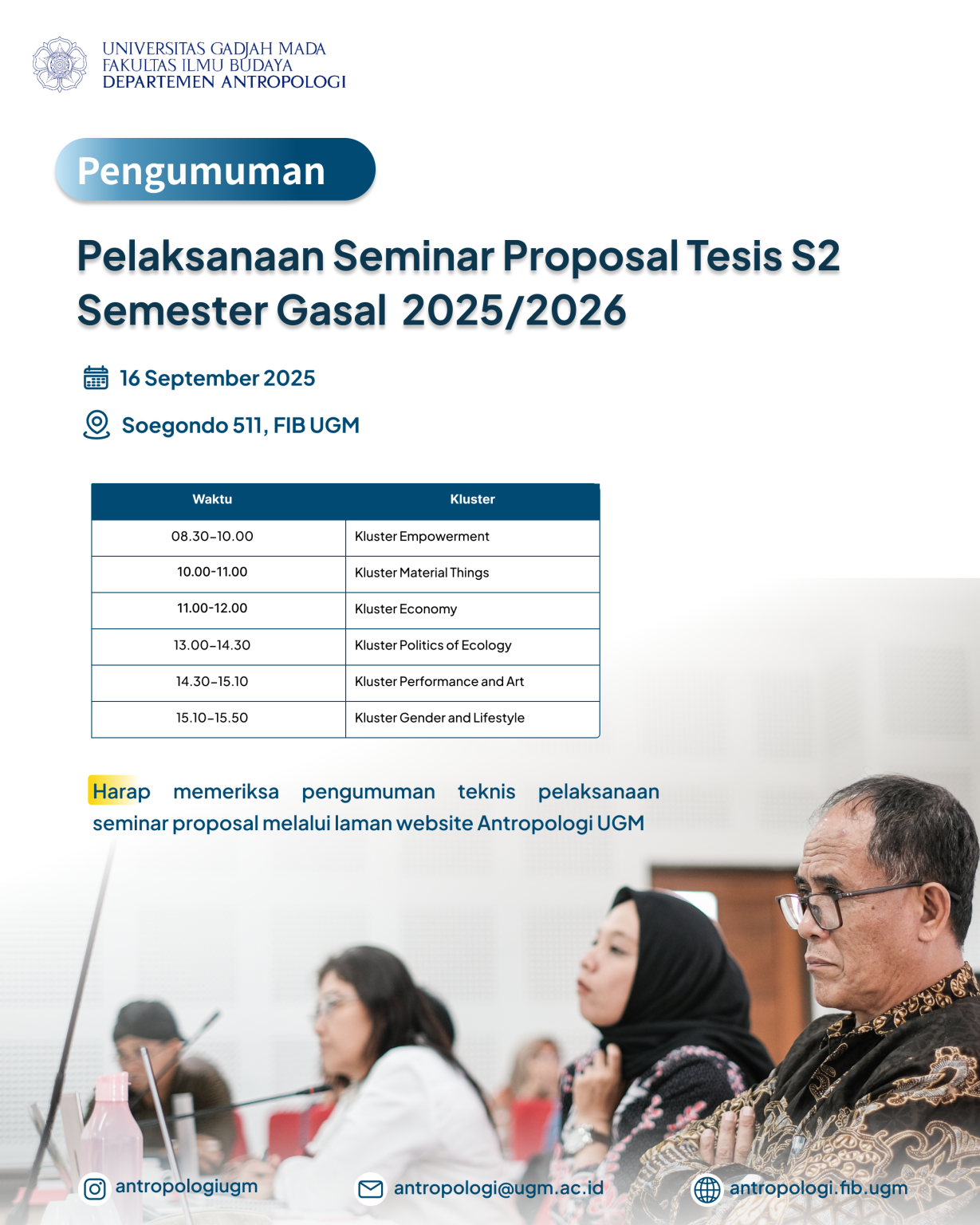 Teknis Pelaksanaan Sempro S2 Antropologi Semester Gasal 2025/2026 - Departemen Antropologi ...
