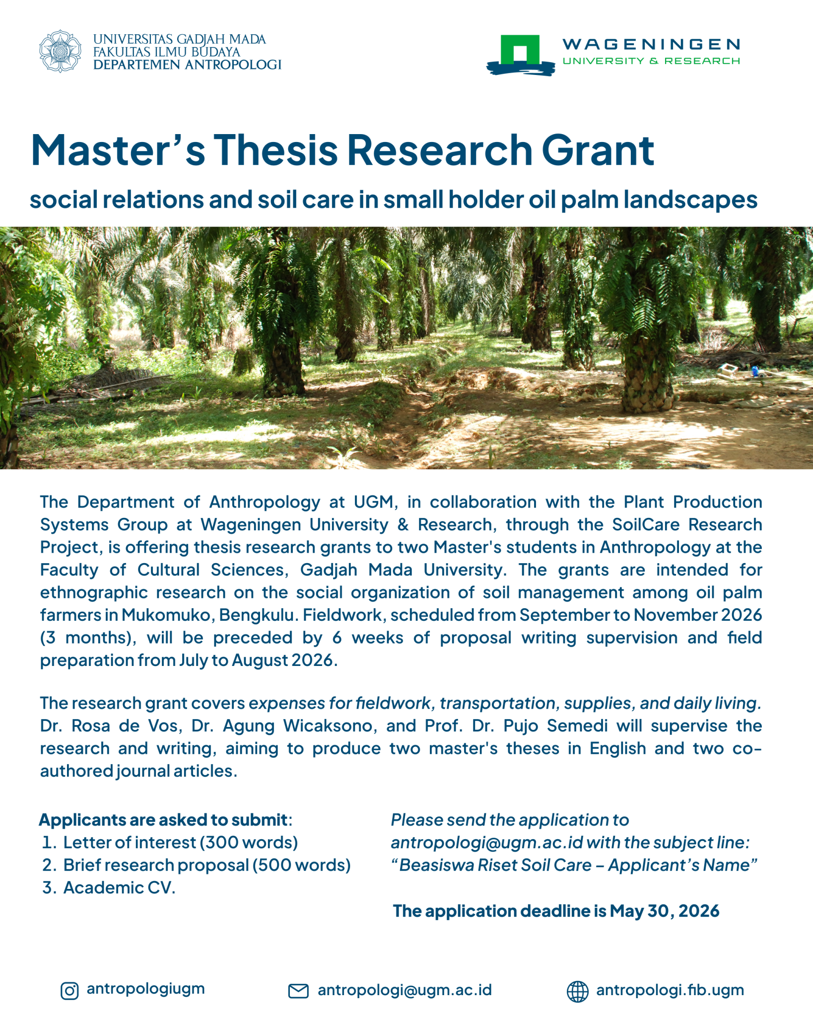 Master's Thesis Research Grant for SoilCare Research Project ...